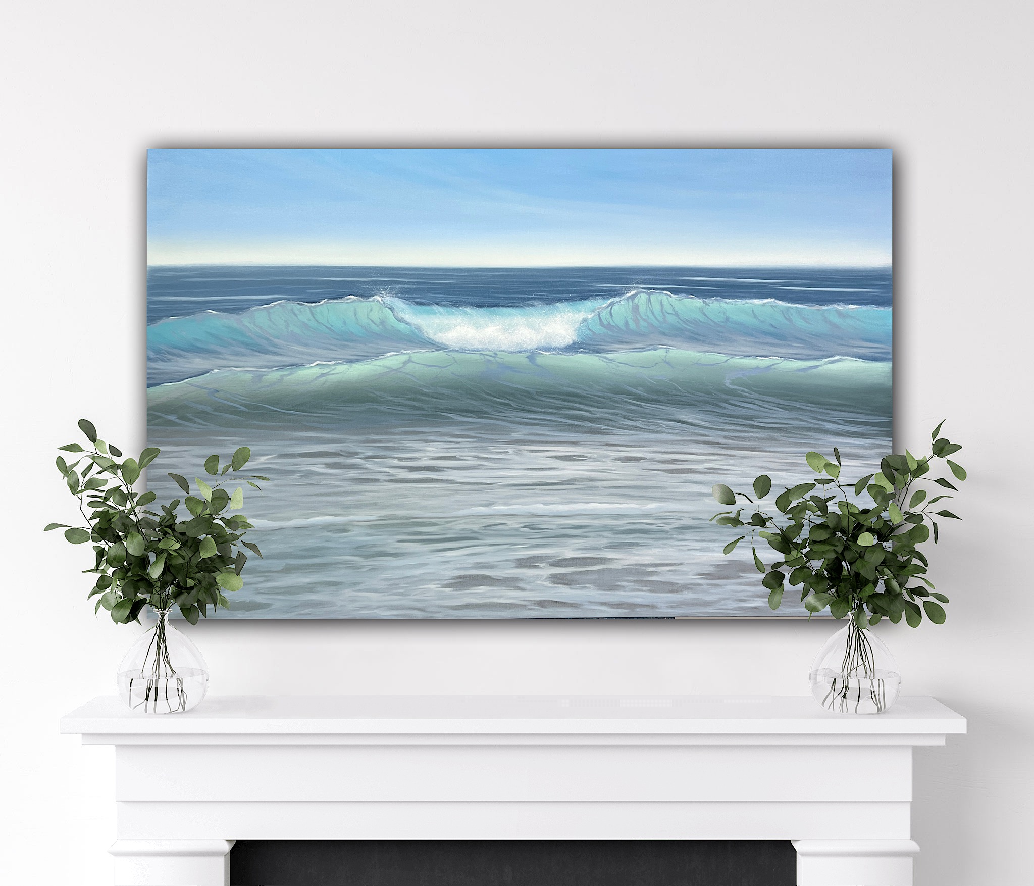 On Vacation - Original Tropical Water Painting 48x30" (2025) - Original ...