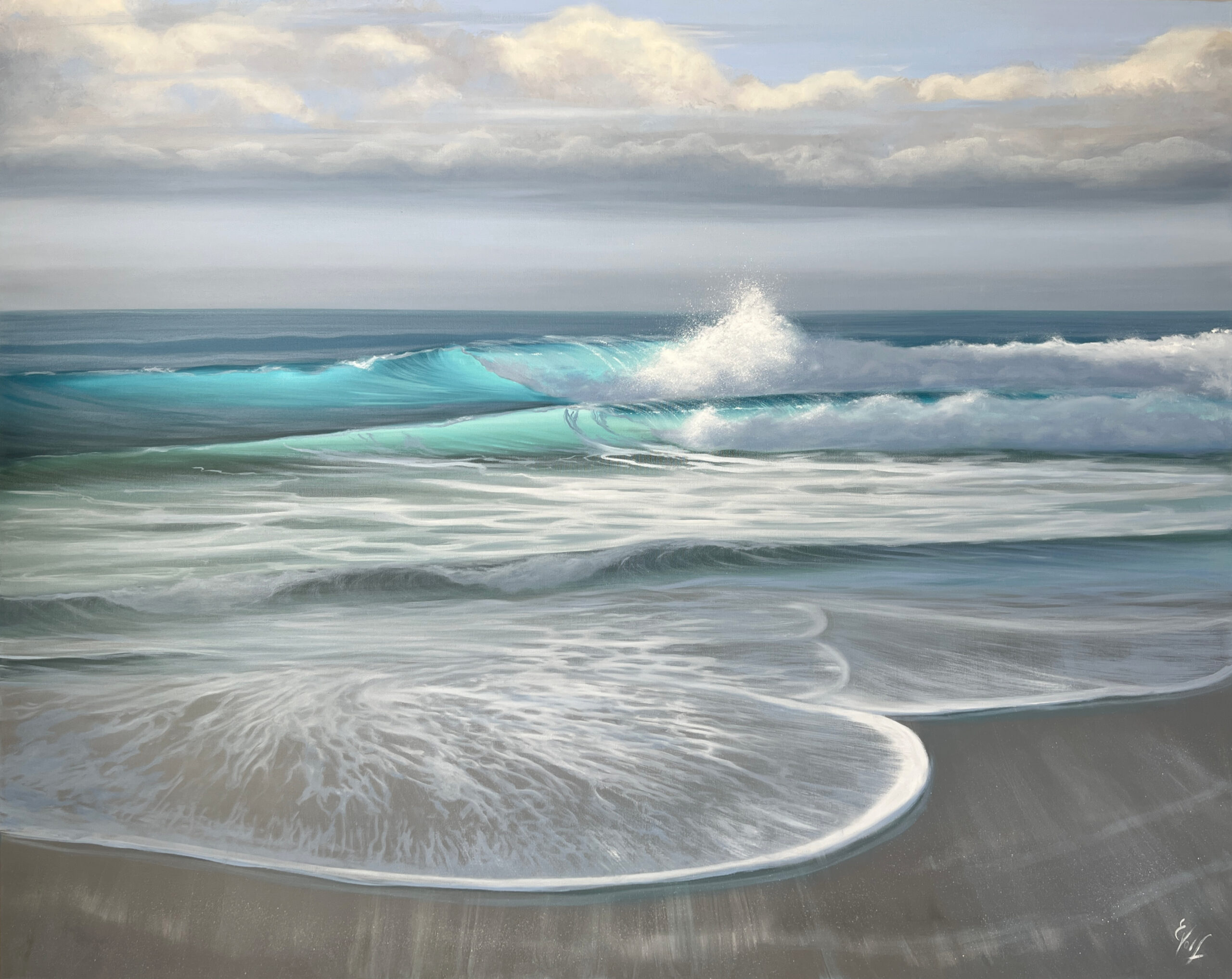 Ocean in Dance 60x48" (2025) - Original Ocean Paintings by Eva Volf