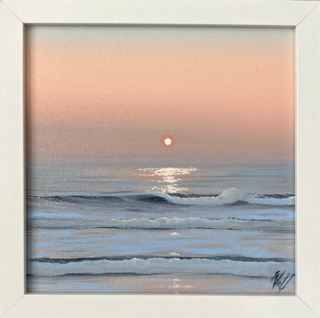 Soft Morning Light 9x9" (2025) - Original Ocean Paintings by Eva Volf